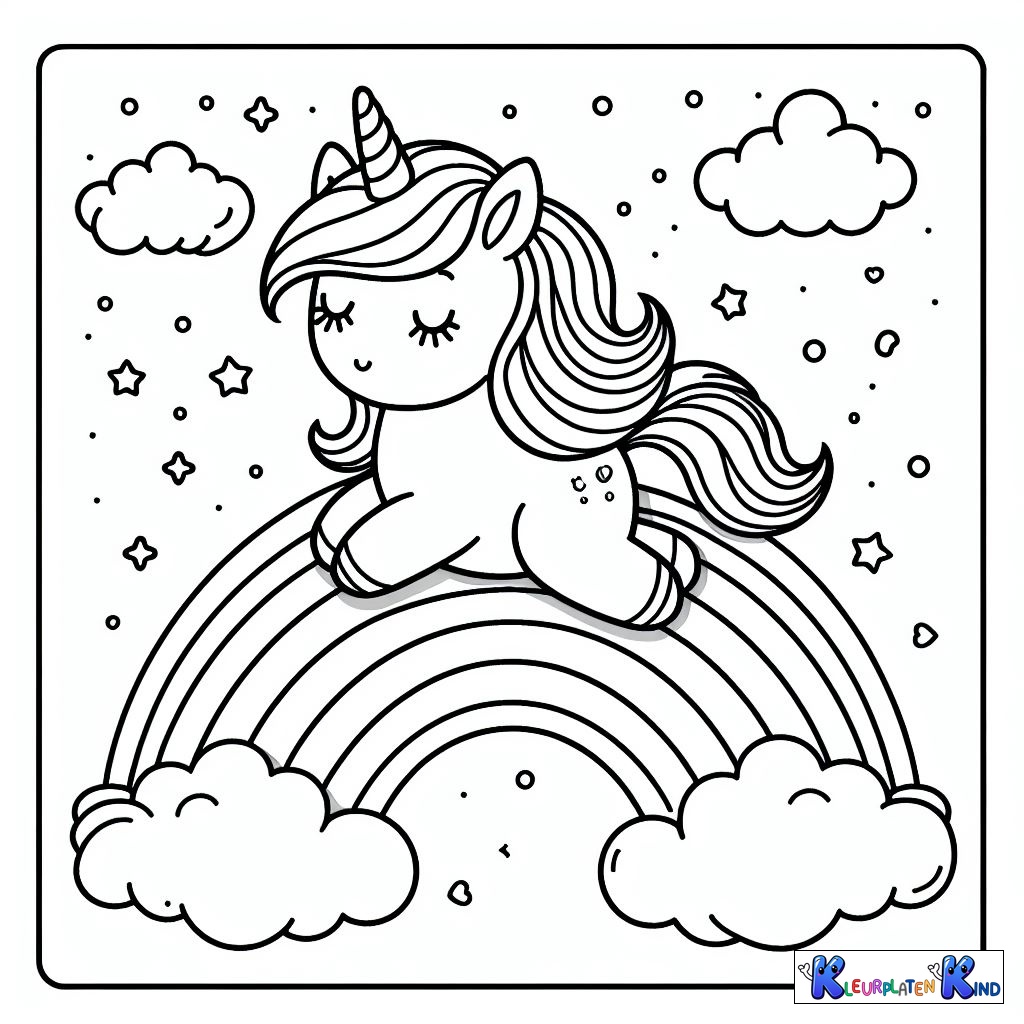 19 leukste unicorn regenboog kleurplaten gratis