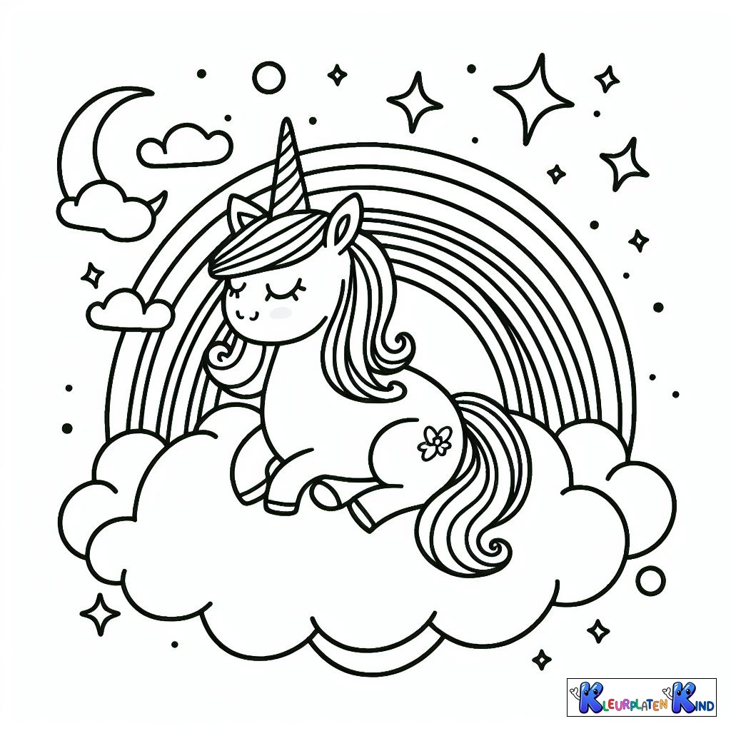19 leukste unicorn regenboog kleurplaten gratis